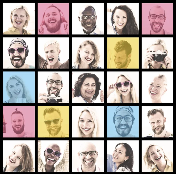 Collage de rostros de gente fotos de stock, imágenes de Collage de ...