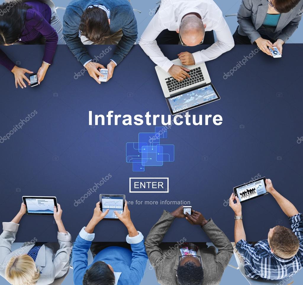People using devices and Infrastructure Concept Stock Photo by ...