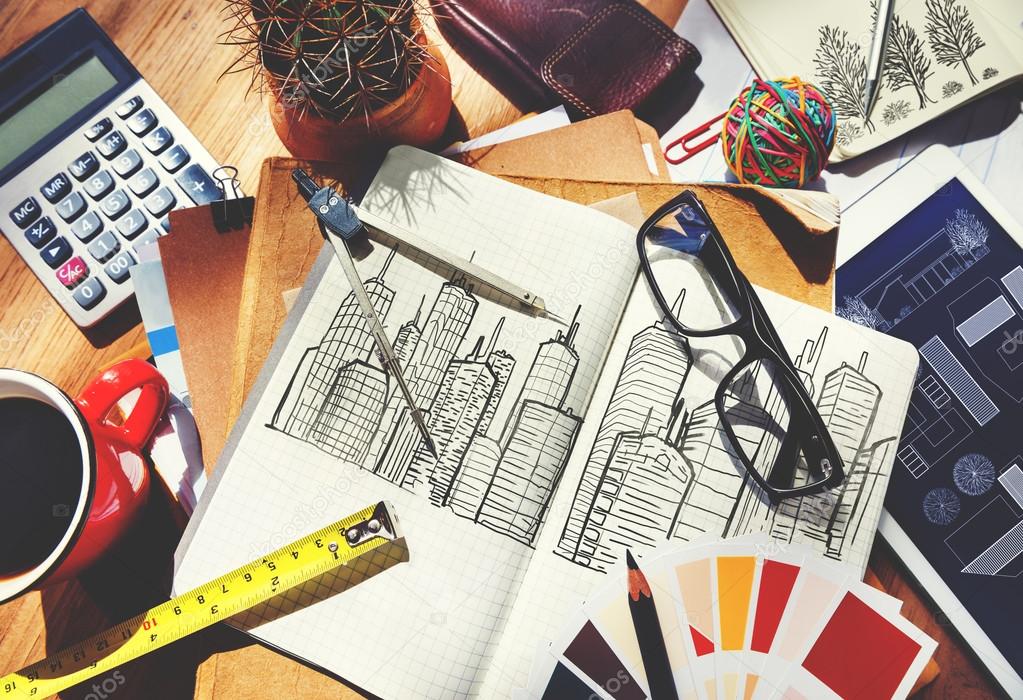 Messy Designer's Table with Sketch and Tools — Stock Photo © Rawpixel ...