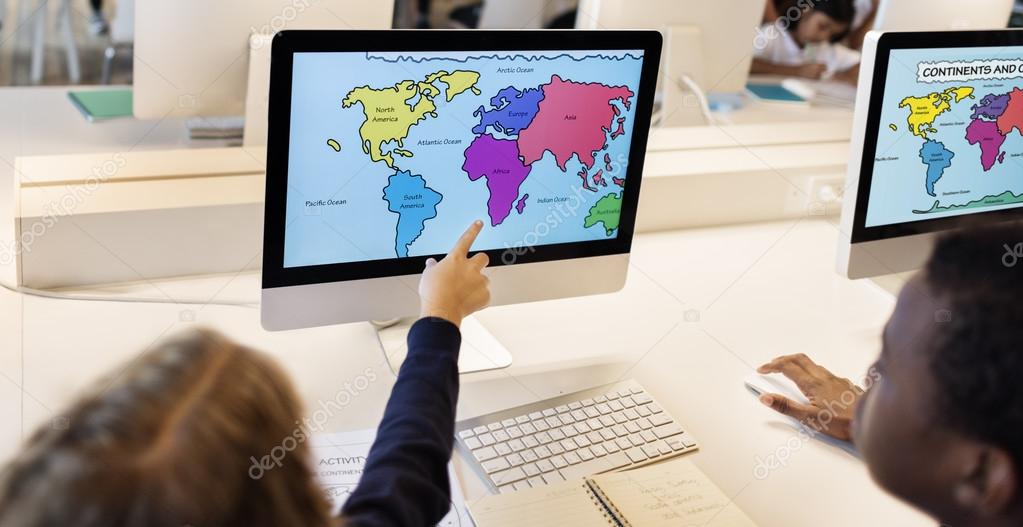 Pupils having lesson in computer classroom — Stock Photo © Rawpixel ...