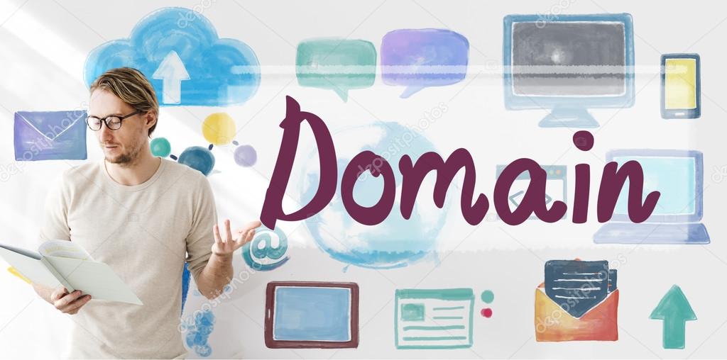 Businessman working with domain — Stock Photo © Rawpixel #106404600