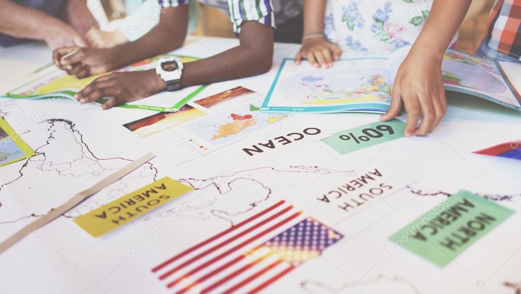 Children having Geography lesson Stock Photo by ©Rawpixel 106444728