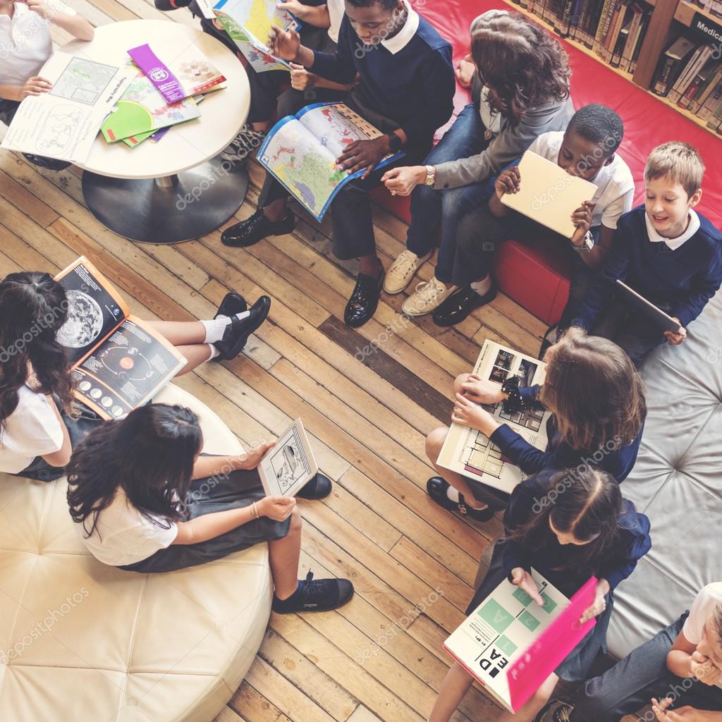 Children in school library Stock Photo by ©Rawpixel 107752310