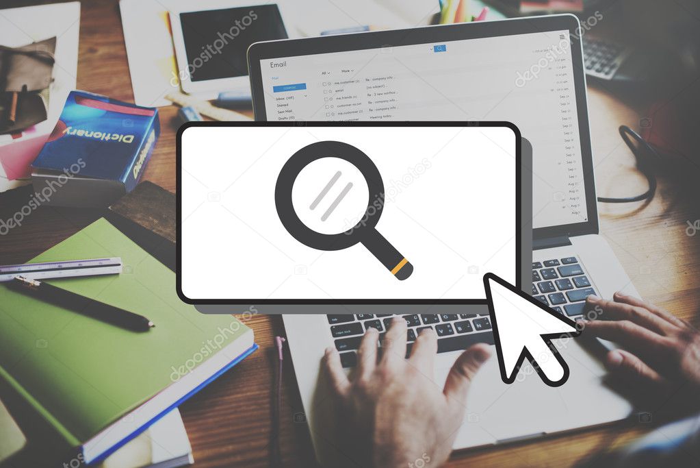 Laptop with search concept — Stock Photo © Rawpixel #107777156