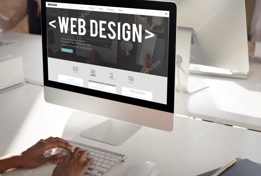 Computer with Web Design on monitor — Stock Photo © Rawpixel #108934206