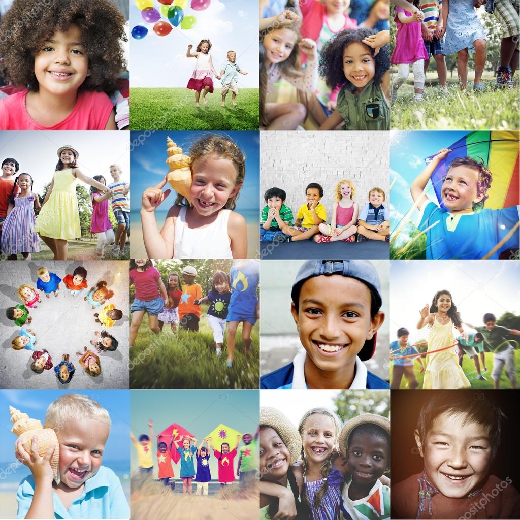 collage de chikdren felices 2023