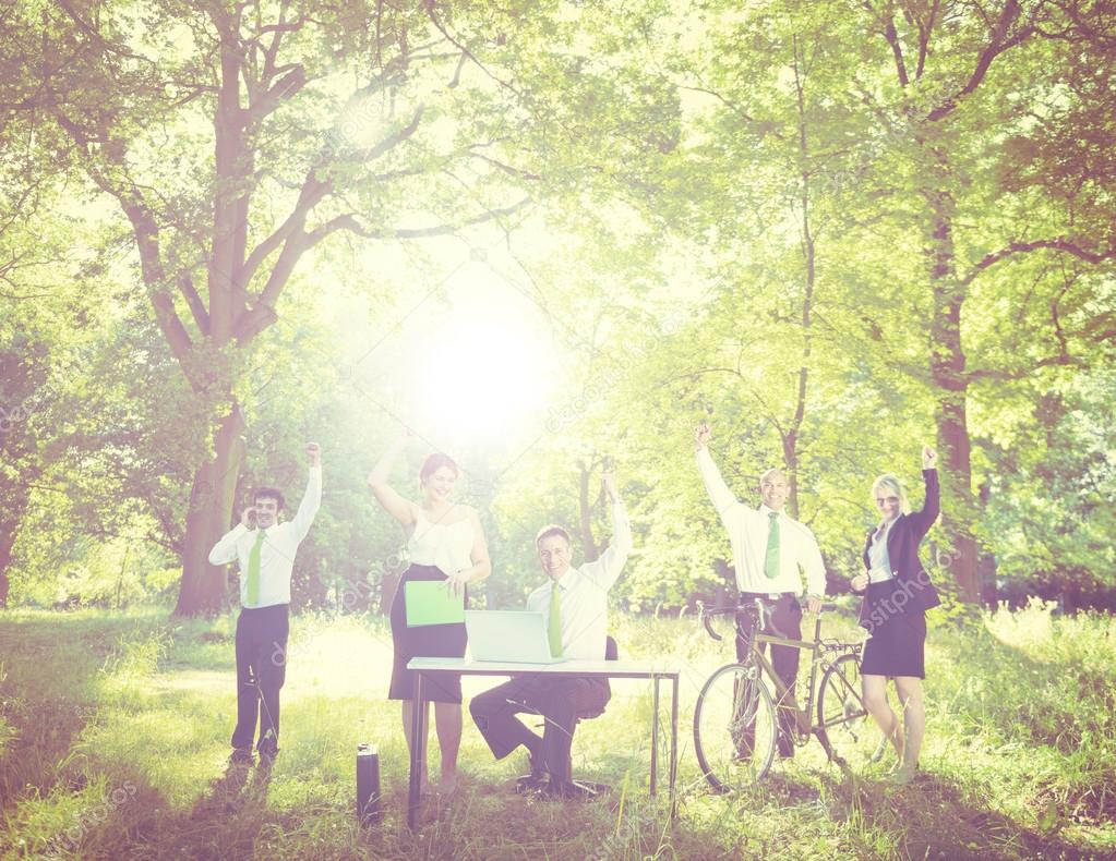 Group of office workers outdoors Stock Photo by ©Rawpixel 112114008