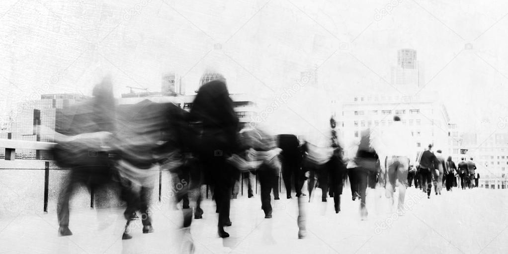 People Rushing To Work