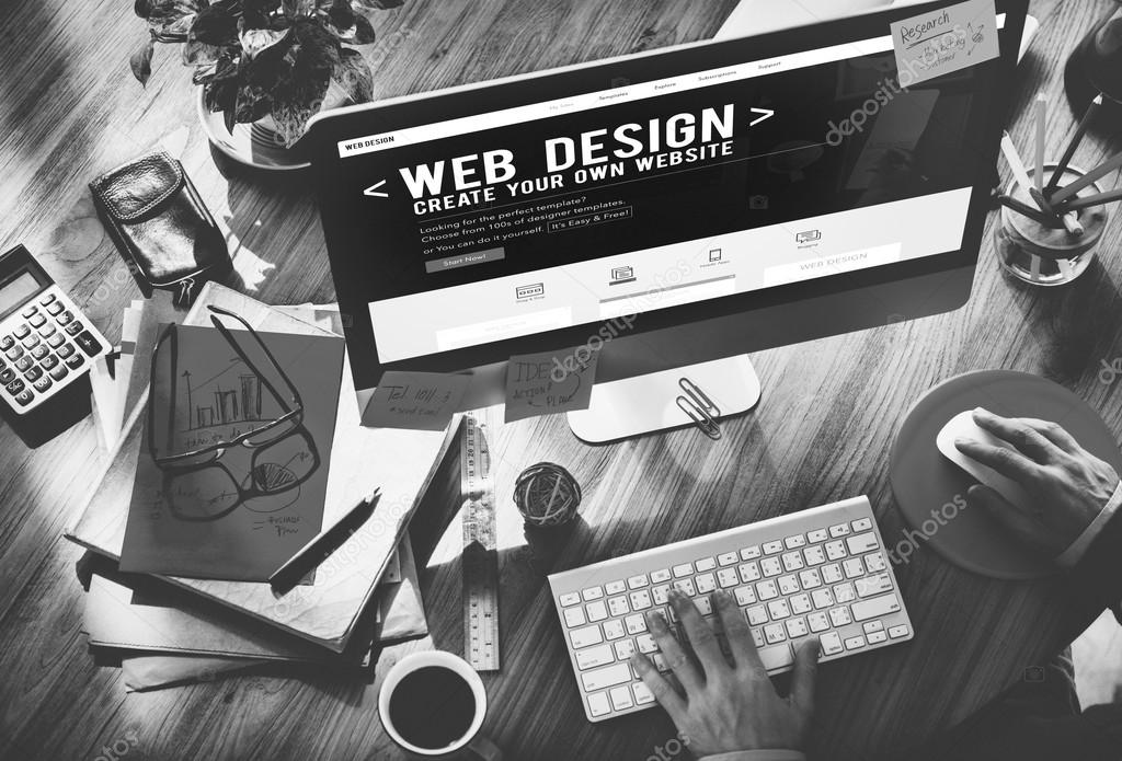 Businessman Using Computer with Communication Concept — Stock Photo ...