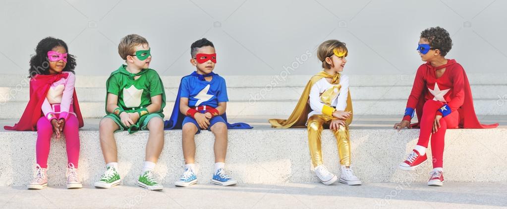 Superhero Kids playing together Stock Photo by ©Rawpixel 112662004