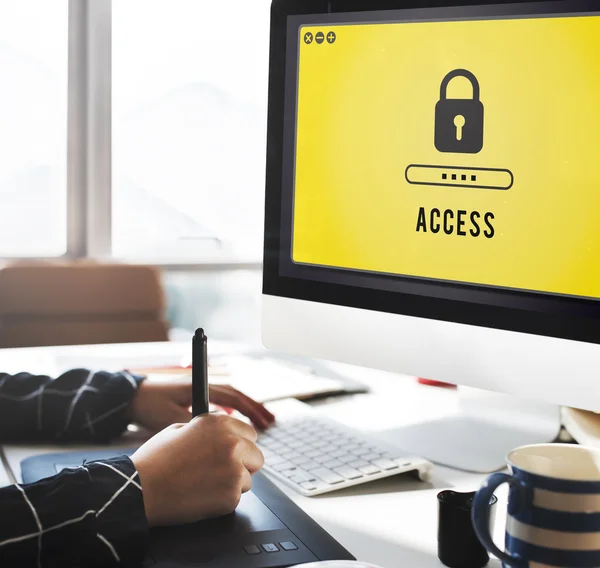 Computer screen with locked padlock — Stock Photo © nevarpp #33652327