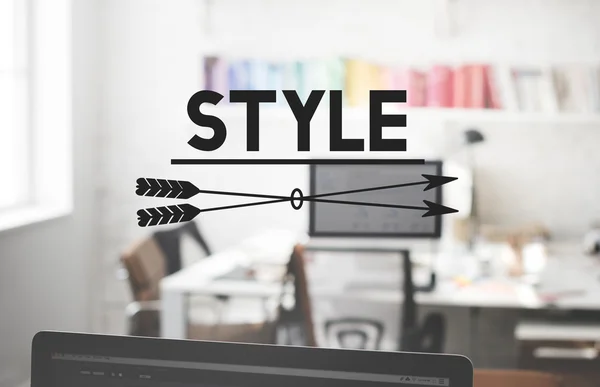 Graphic arrows with office room - Stock Image - Everypixel