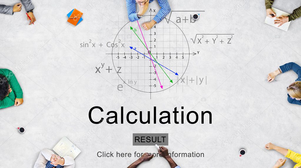 Business People Pointing on Calculation Concept — Stock Photo ...