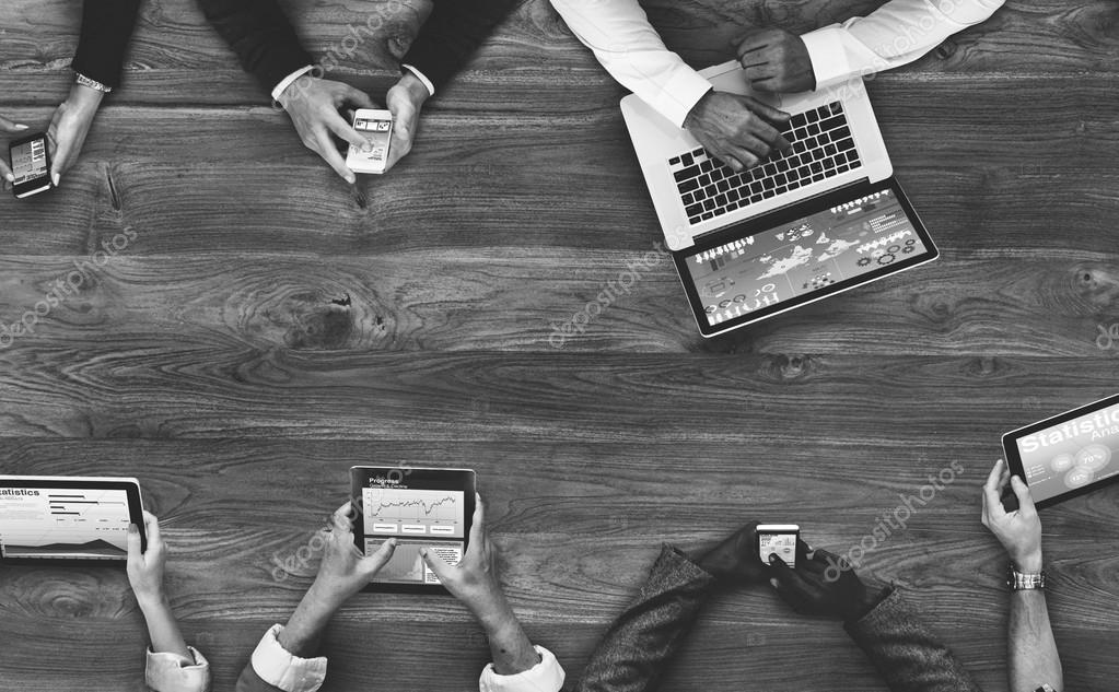 Business People Working with Technology — Stock Photo © Rawpixel #114769578