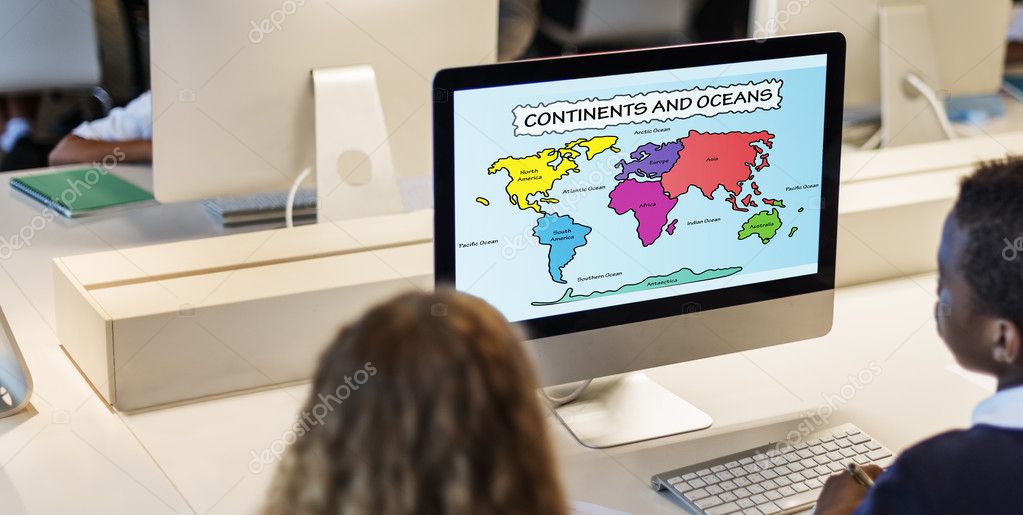 Classmate pupils using computer — Stock Photo © Rawpixel #114779798