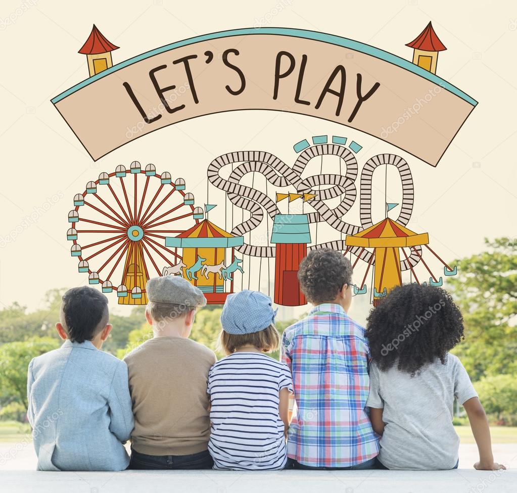 Group of children sitting back Stock Photo by ©Rawpixel 115536478