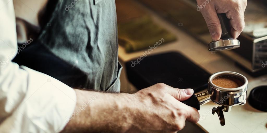 Barista Making Coffee in cafe — Stock Photo © Rawpixel #115547094