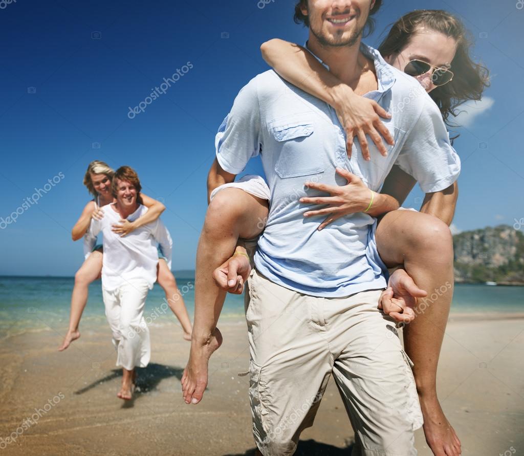 Friends spend time at Beach — Stock Photo © Rawpixel #115859658