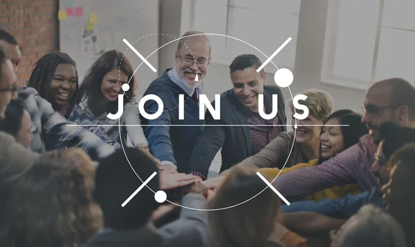 cheerful Team Join Hands - Stock Image - Everypixel