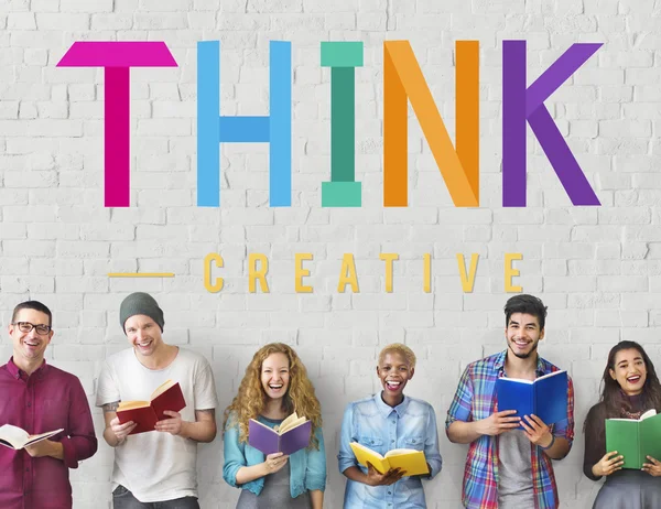 Group of people reading books - Stock Image - Everypixel