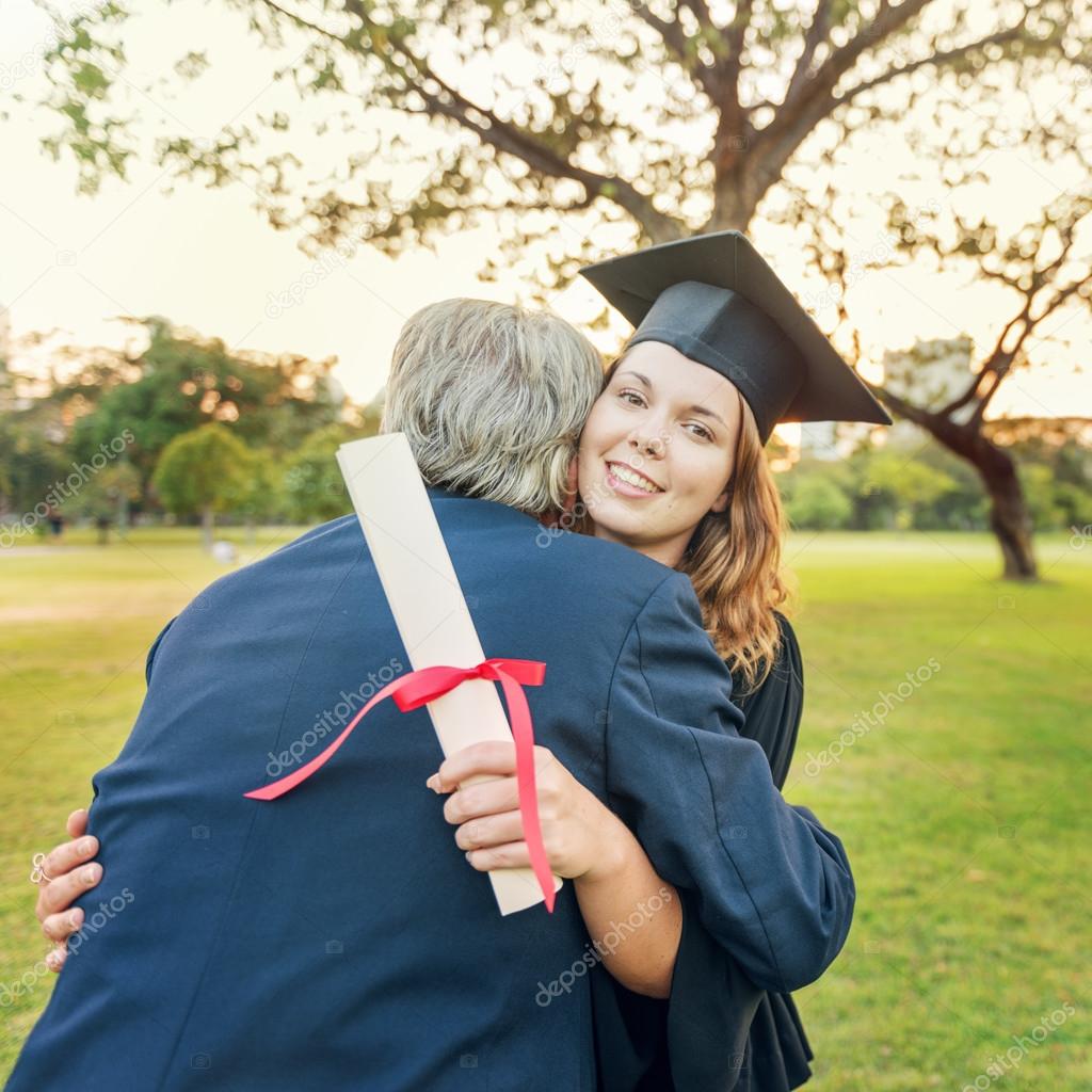 Graduation Celebration, student with professor — Stock Photo © Rawpixel ...