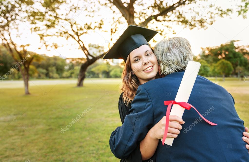 Graduation Celebration, student with professor — Stock Photo © Rawpixel ...