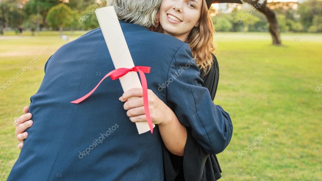 Graduation Celebration, student with professor — Stock Photo © Rawpixel ...