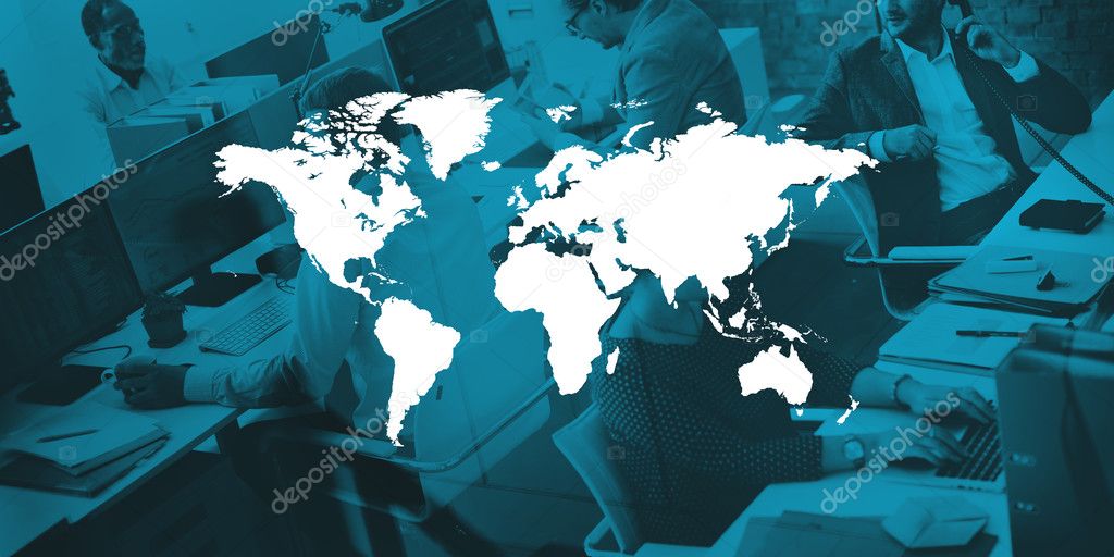 People working and map Concept Stock Illustration by ©Rawpixel #117569950