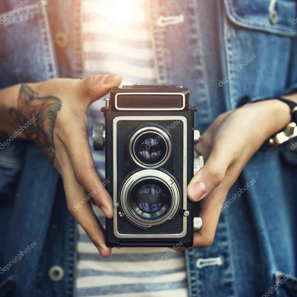 Vintage two lens camera — Stock Photo © Rawpixel #119116568