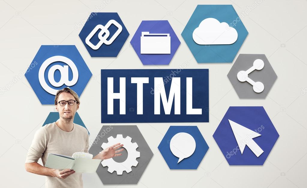 Businessman working with html — Stock Photo © Rawpixel #119120116