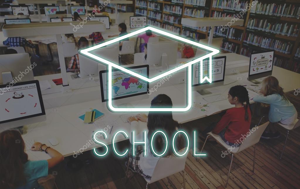 Children learning in computer class — Stock Photo © Rawpixel #123324774