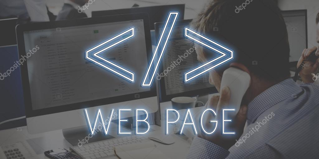 Businessman working on computer with Web page — Stock Photo © Rawpixel ...