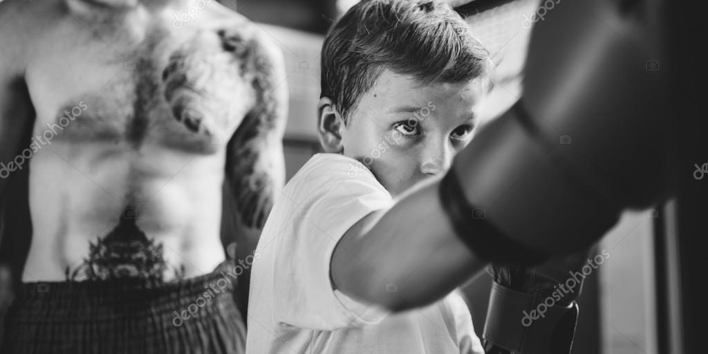 Boy Training Boxing Exercise — Stock Photo © Rawpixel #125444220