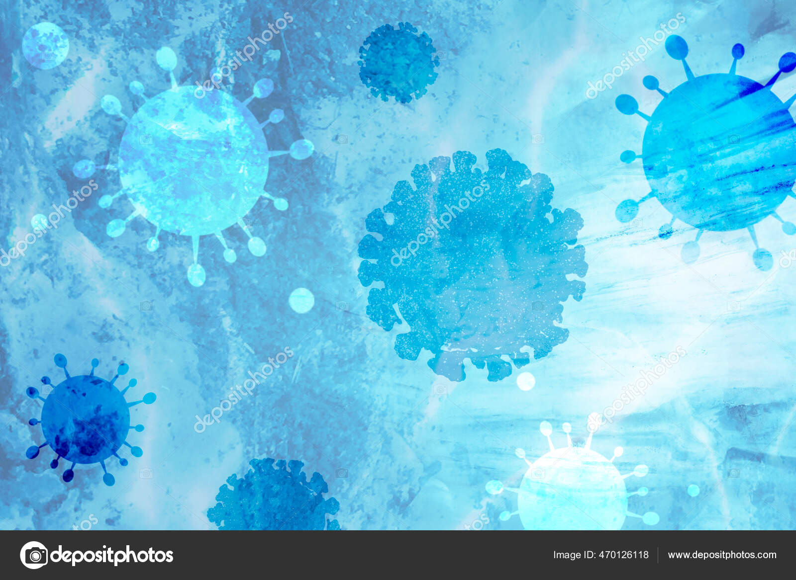 Coronavirus Microscope Watercolor Texture Stock Illustration by ...