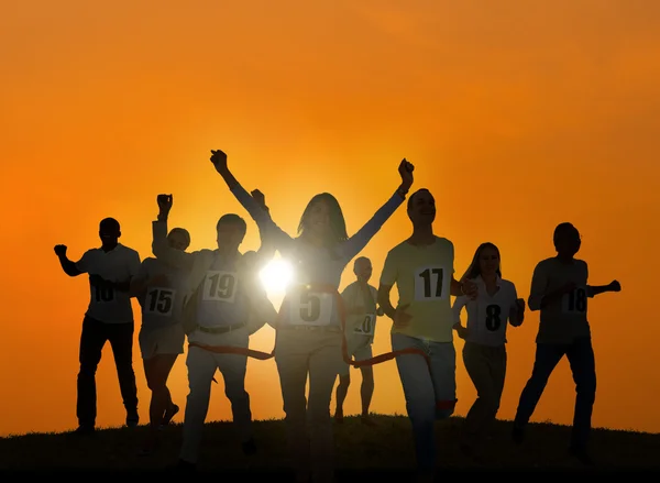 Women finishing race Stock Photos, Royalty Free Women finishing race ...