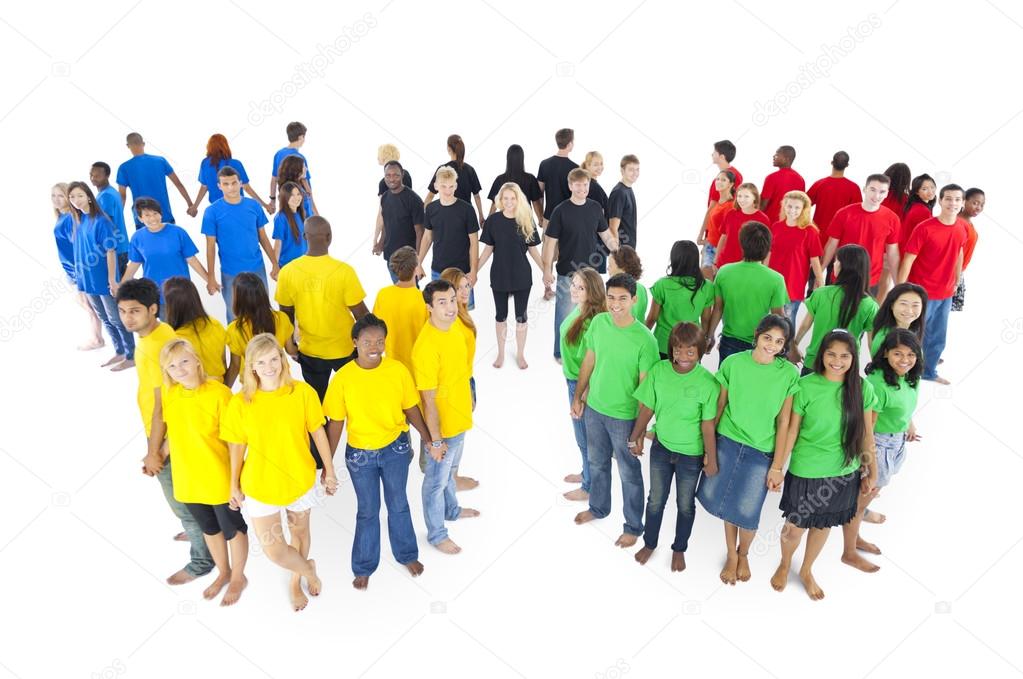 Groepen mensen hand in hand ⬇ Stockfoto, rechtenvrije foto door ...