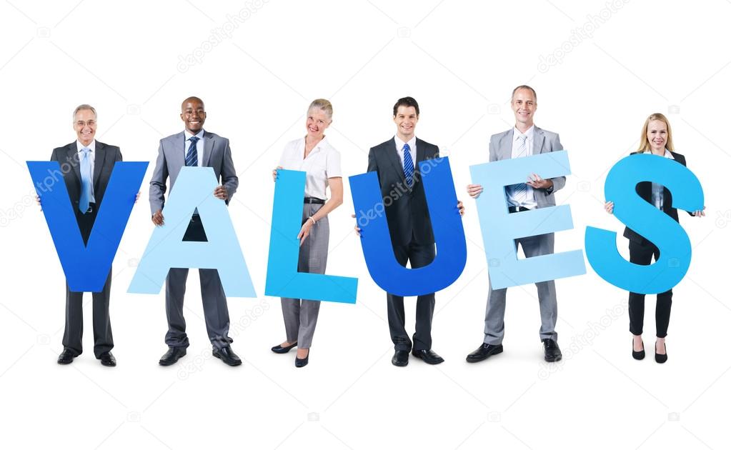 Business people holding the letters VALUES Stock Illustration by ...