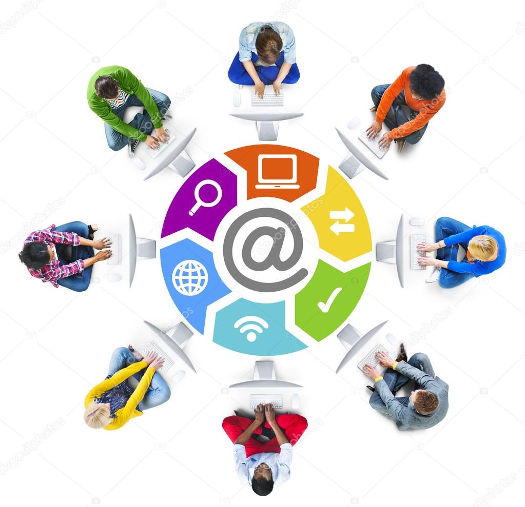 Conceptos de red de personas y computadoras — Fotos de Stock © Rawpixel ...