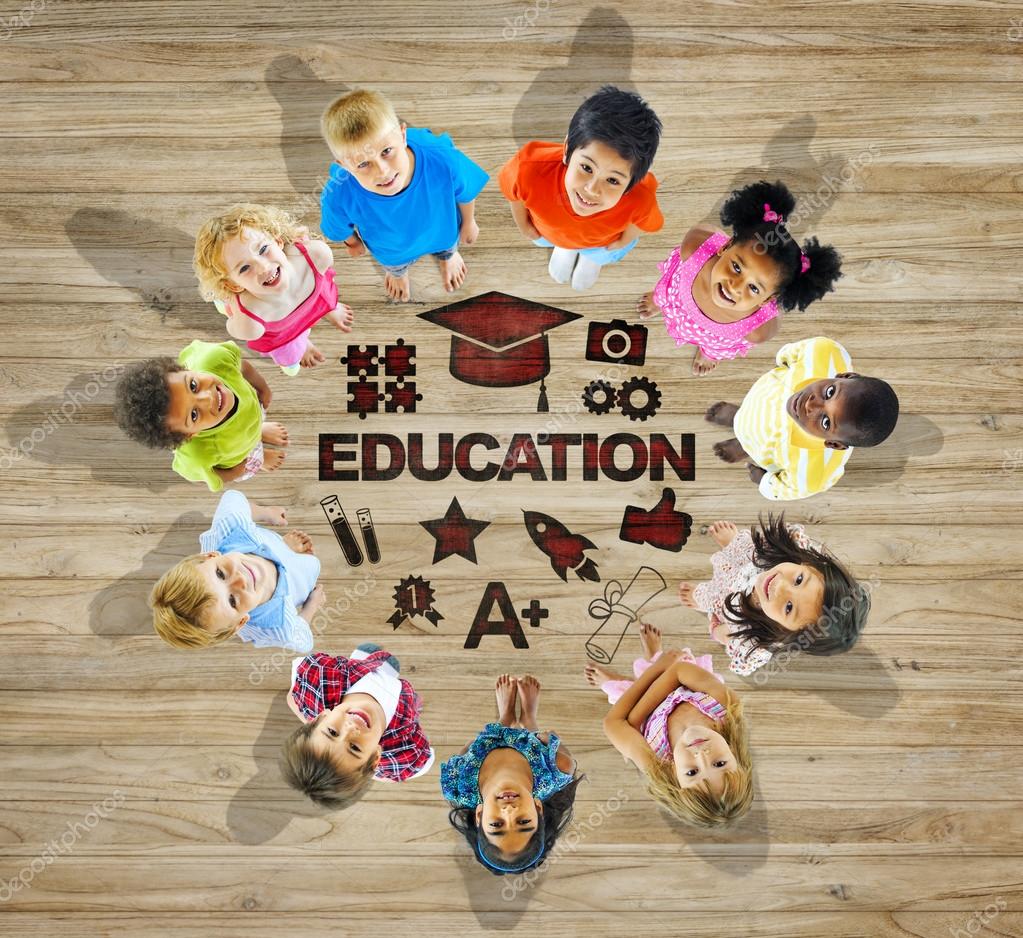 Multiethnic Group of Children with Education Concept — Stock Photo ...