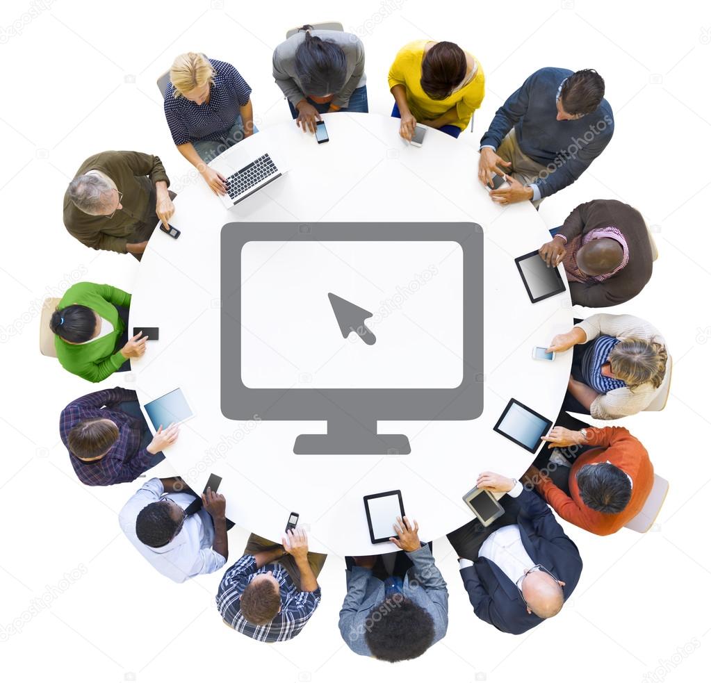 People with Computer Symbol Stock Photo by ©Rawpixel 52463455