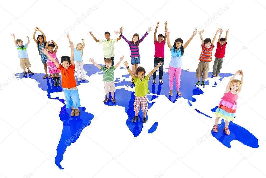 Children on world map Stock Photo by ©Rawpixel 59927499