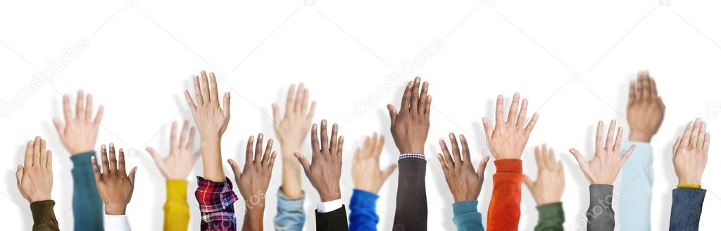 Diverse Hands Raised Stock Photo by ©Rawpixel 59970393