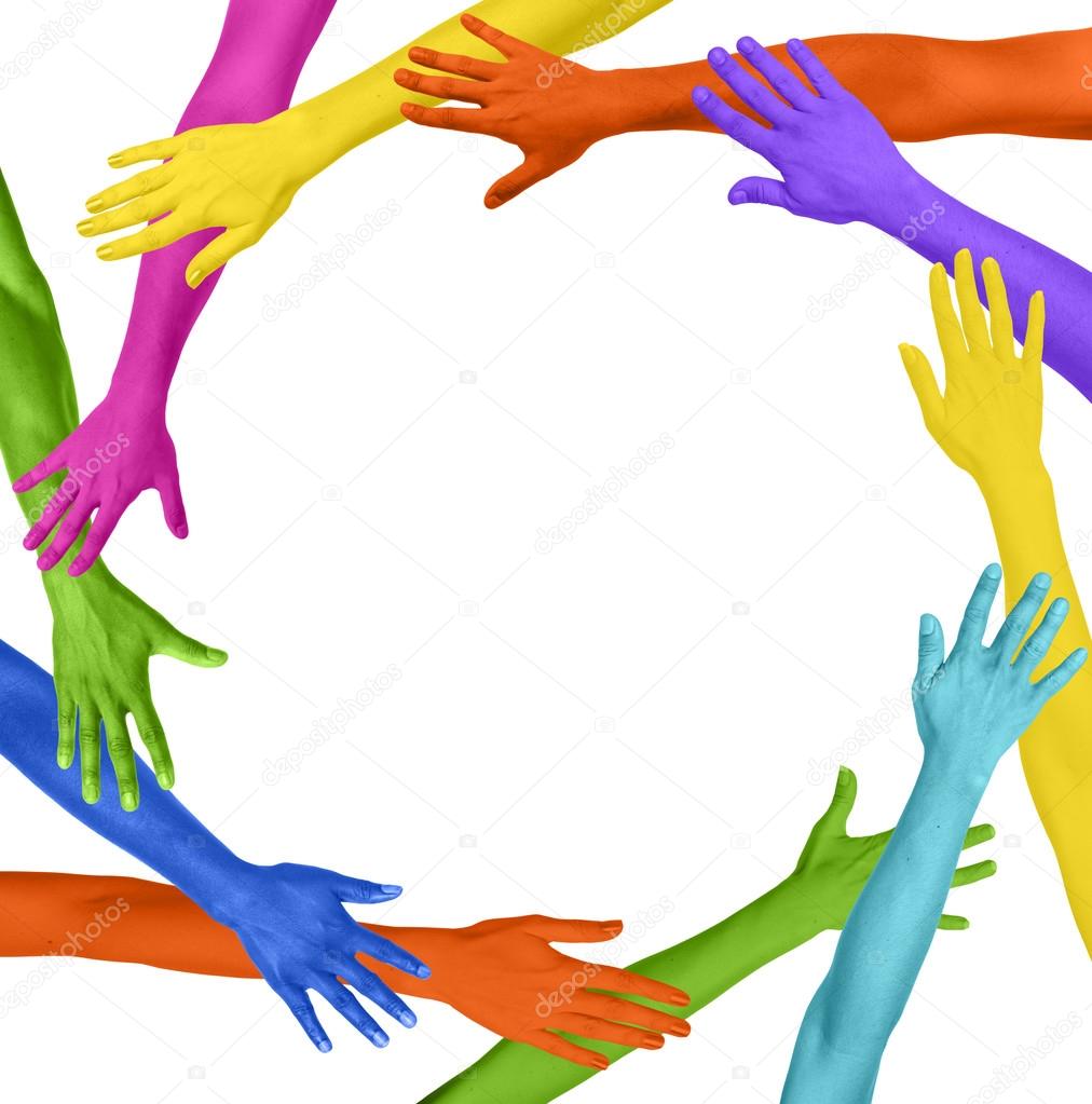 Multicolored Arms Forming a Circle Stock Illustration by ©Rawpixel ...