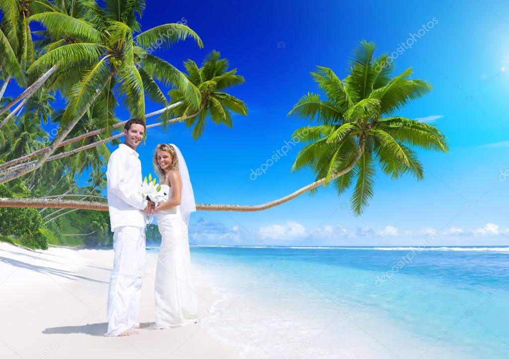 Couple getting marriage on beach — Stock Photo © Rawpixel #60090427
