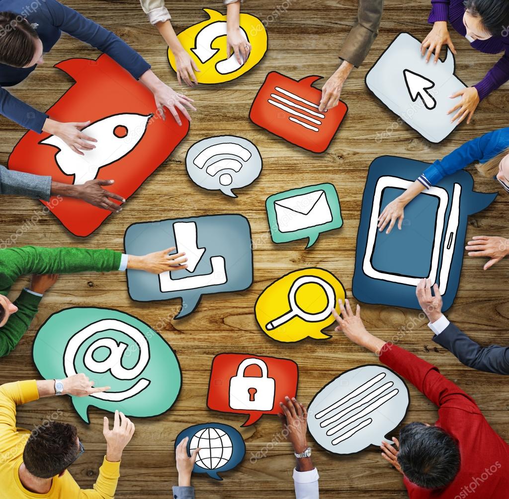 People with Technology Symbols Stock Photo by ©Rawpixel 63098397