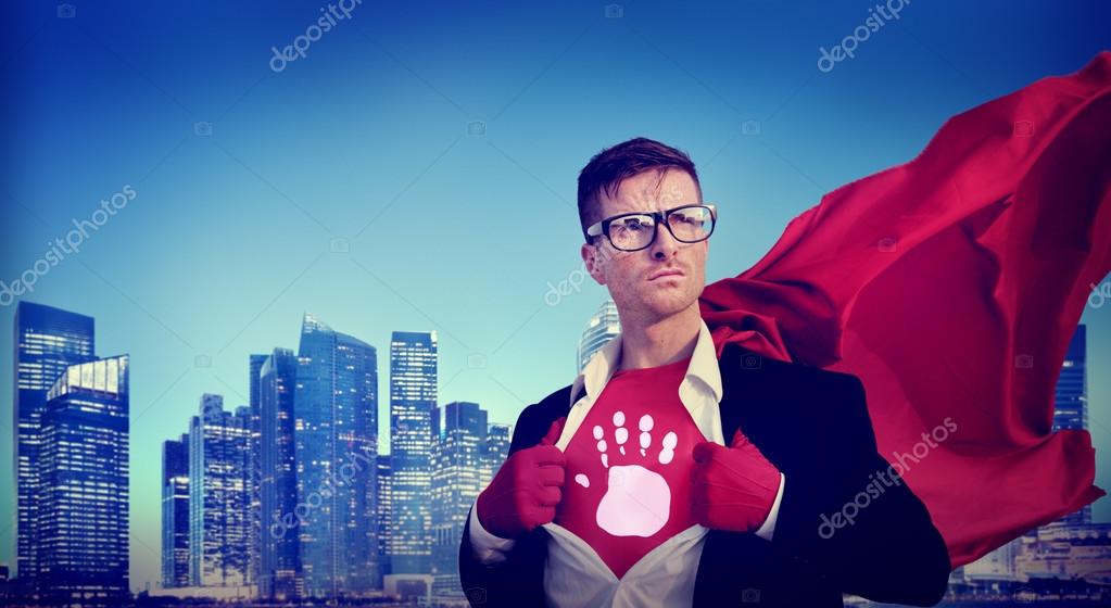 Superhero with Stop Warning — Stock Photo © Rawpixel #63120065