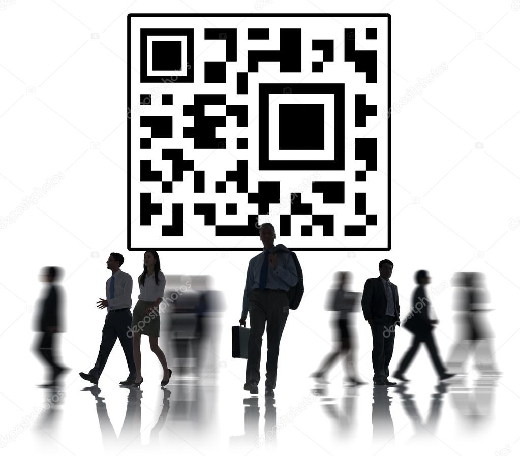 Business people under QR code Stock Photo by ©Rawpixel 71572719
