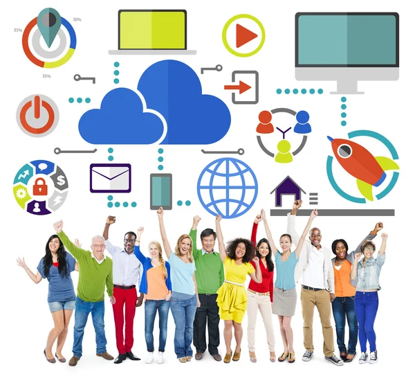 Big Data Sharing, Online and Global Communication Concept - Stock Image ...