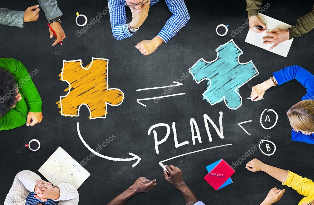 Personas Planificación y trabajo en equipo Concepto — Foto de stock ...