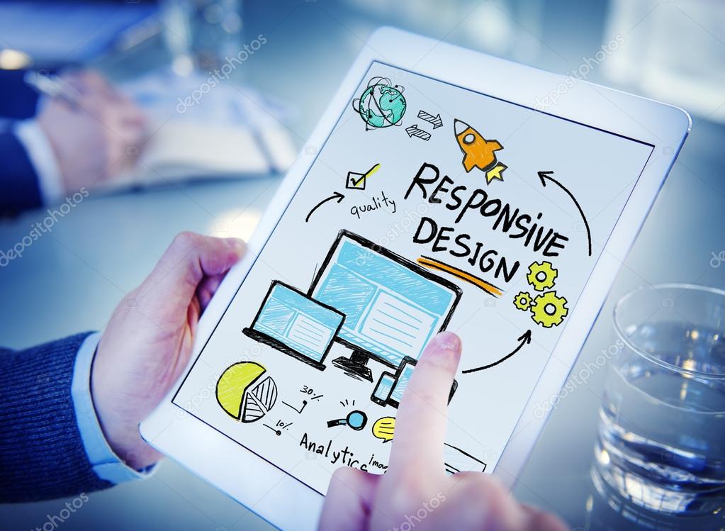 Man using tablet and Responsive Design Concept — Stock Photo © Rawpixel ...